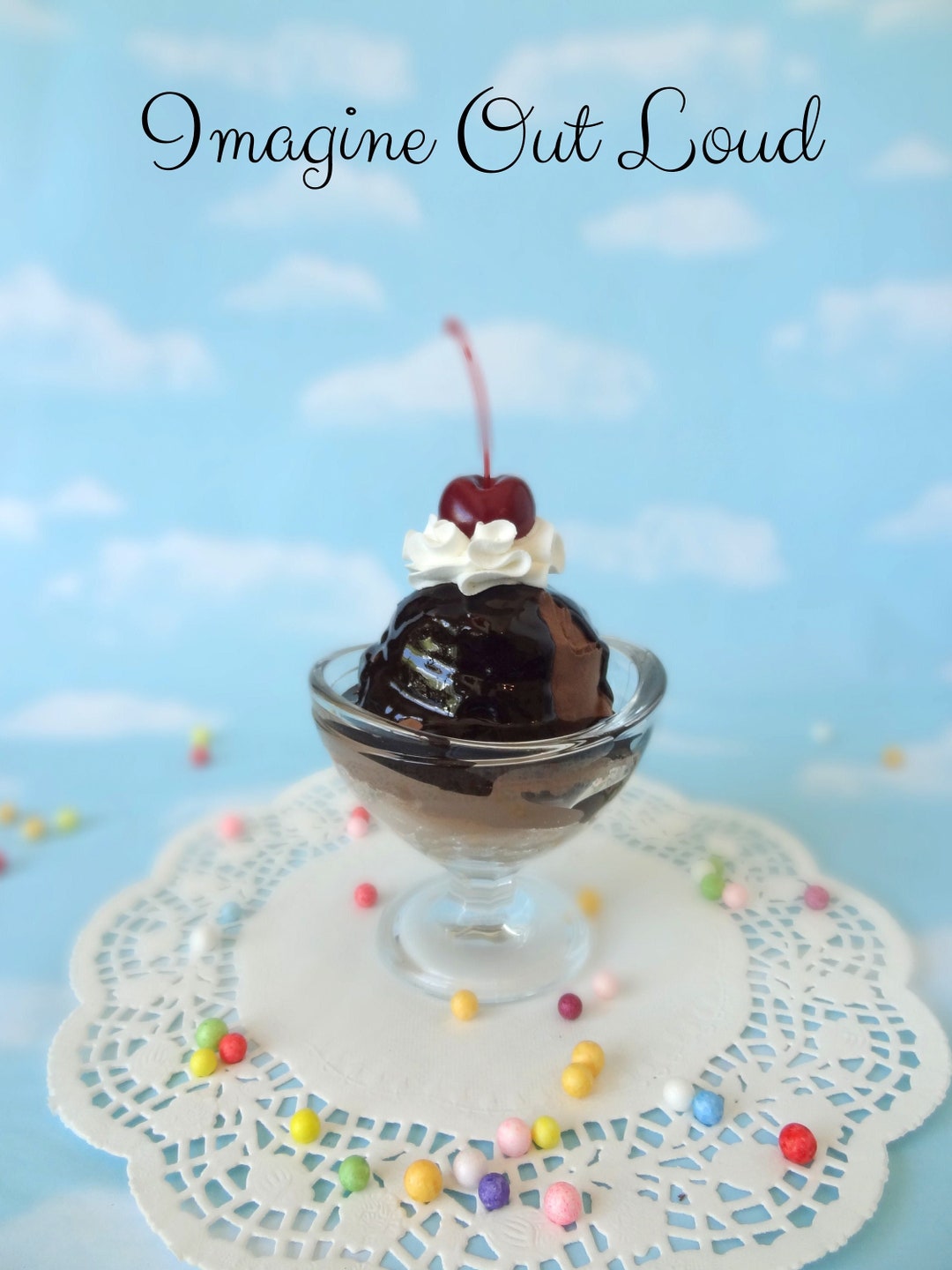 Fake Ice Cream Sundae Large Hot Fudge Chocolate Lover's Faux Food Prop ...
