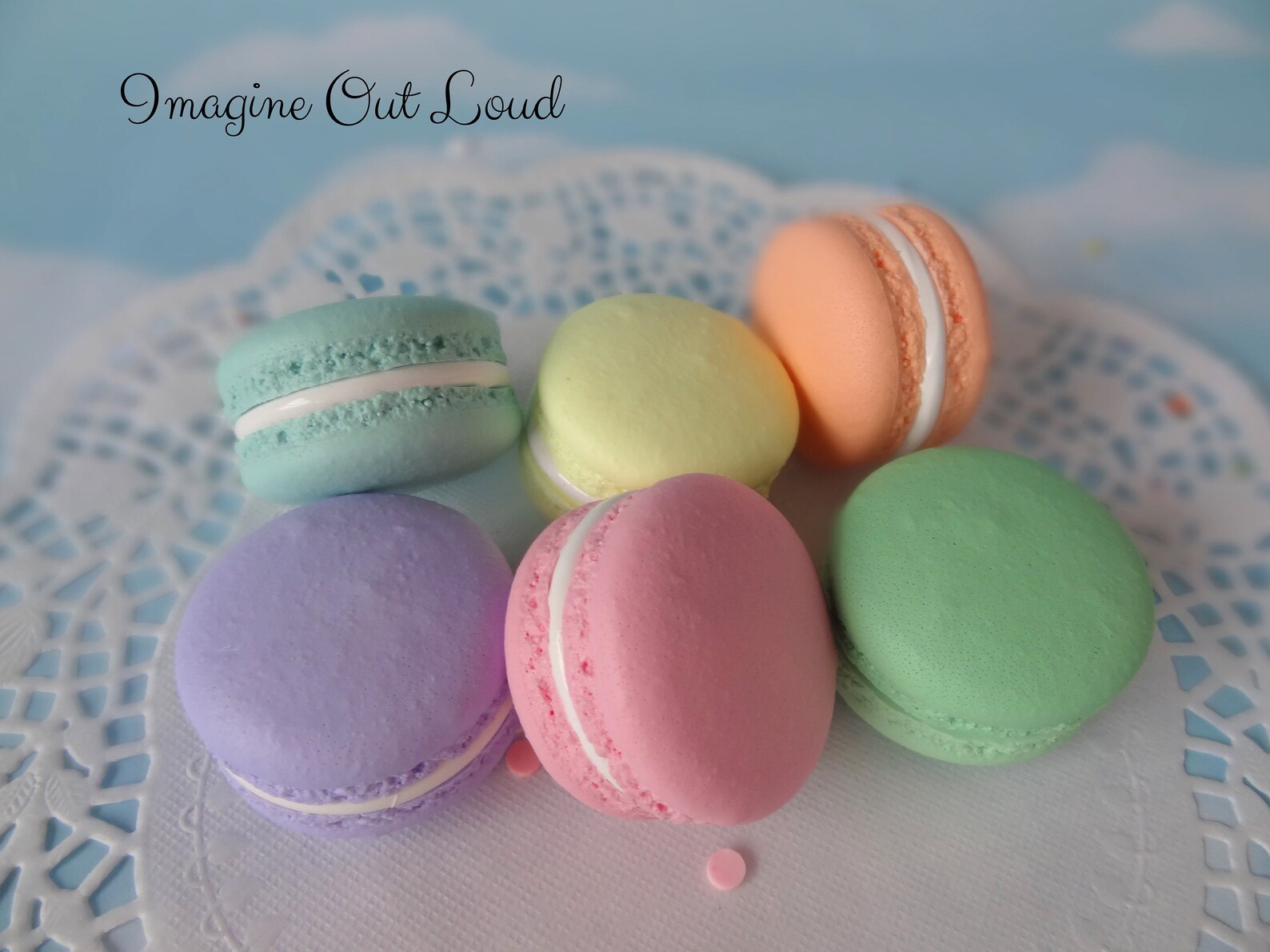 Fake Macaron SIX Flavor Set Faux Cookies 1.5" Food Prop Photo Pastel ...