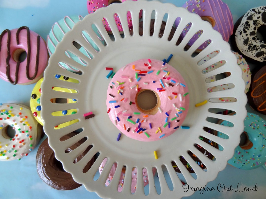 4" Fake Donut Pink Frosted Rainbow Sprinkles Doughnut Faux Food Prop ...