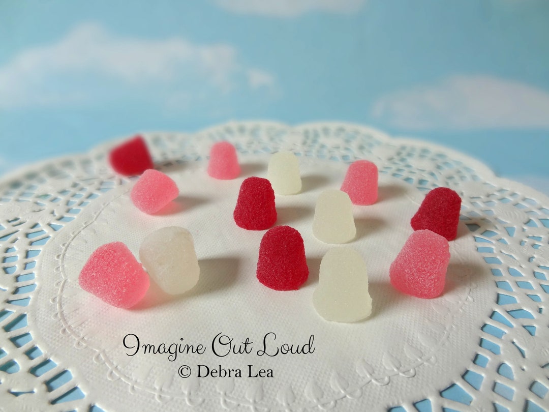 Fake Candy Faux Spice Drops Pink Red and Clear Holiday Sweets Display ...