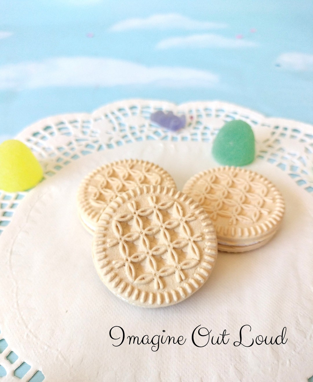 Fake Cookies Three Faux Vanilla Cream Filled Sandwich Cookies - Etsy