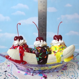 Fake Banana Split Ice Cream Faux Food Prop Chocolate, Strawberry ...