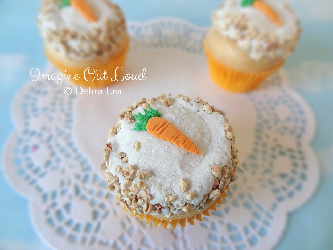 Fake Cupcake Handmade Easter Spring Carrot Cake Nuts SINGLE - Etsy