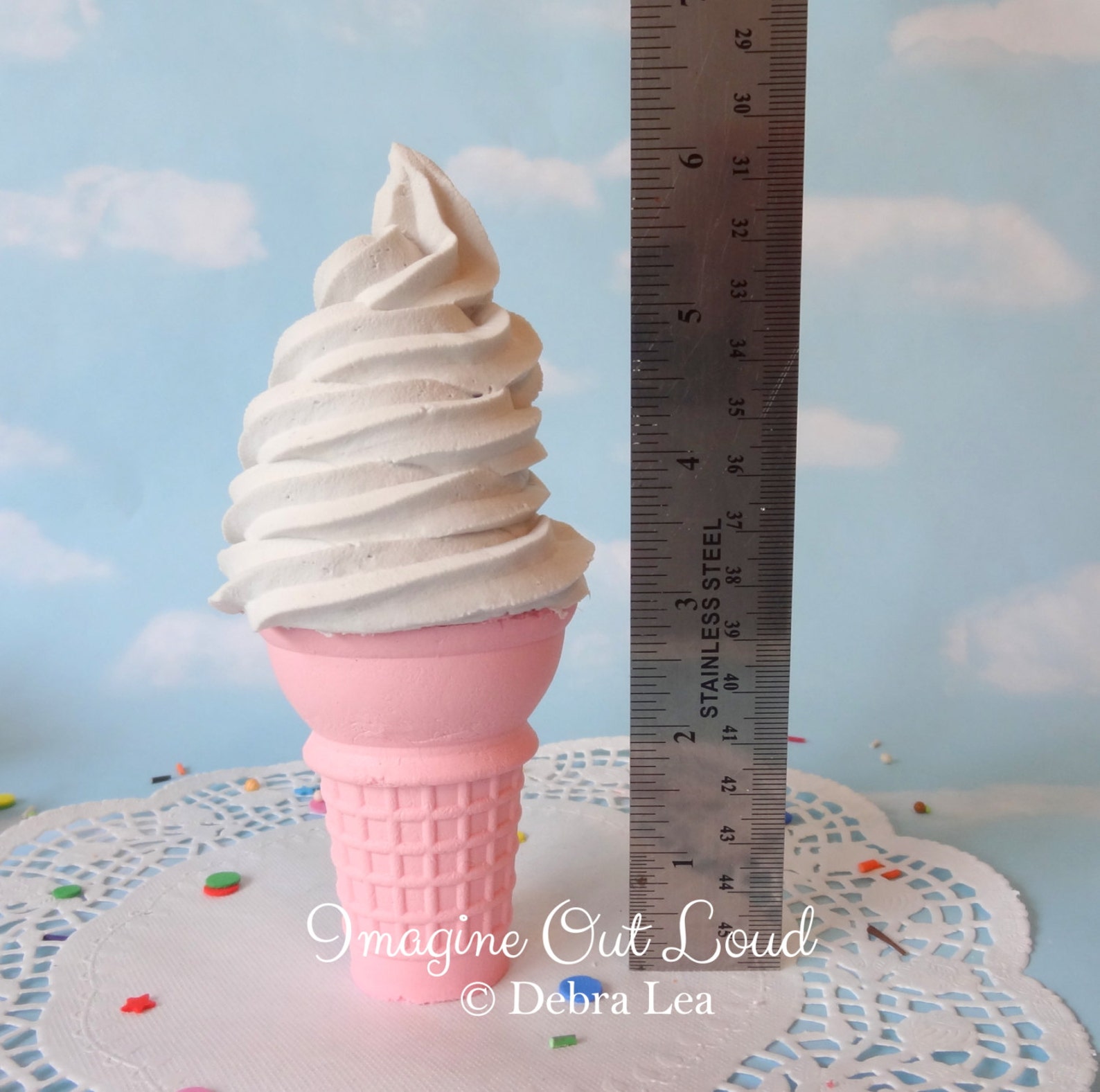 Fake Ice Cream Faux Cone Realistic Vanilla Soft Serve Swirl on | Etsy