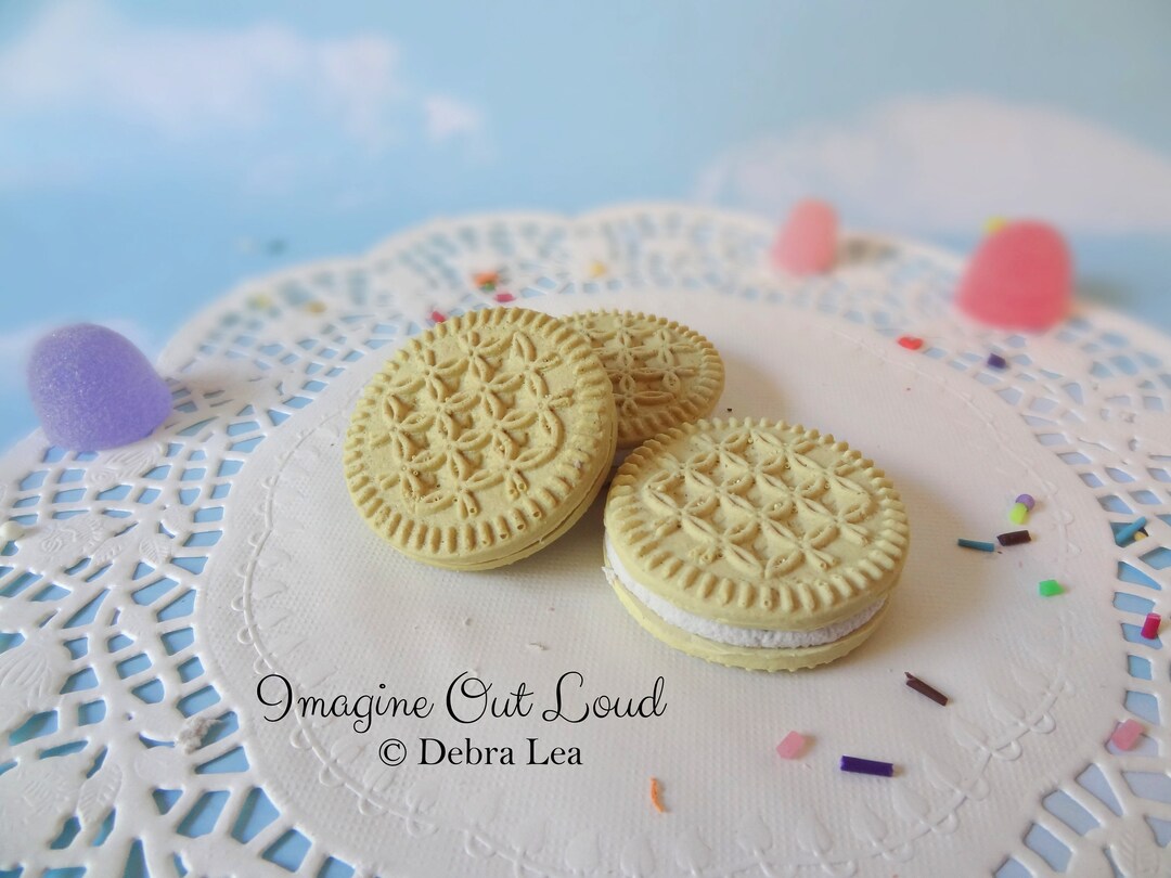 Fake Cookies Three Faux Vanilla Cream Filled Sandwich Cookies - Etsy