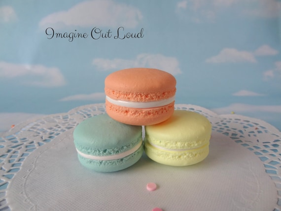 Fake Macarons 1.5 Set Faux Macaron Light Orange Aqua - Etsy