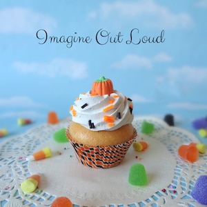 Fake Cupcake Halloween SINGLE Sprinkle Pumpkin Display Decor - Etsy
