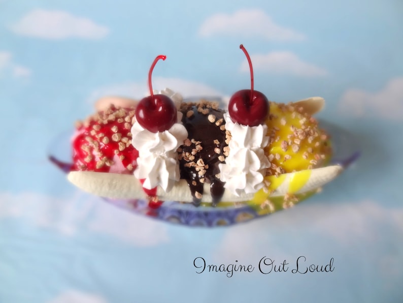 Fake Banana Split Ice Cream Faux Food Prop Scp2 Etsy