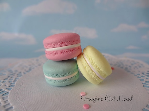 Fake Macarons 1.5 Set Faux Macaron Pink Aqua Yellow - Etsy