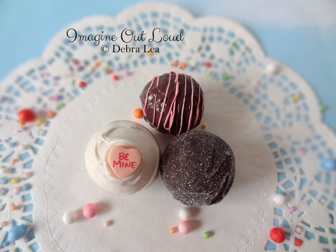 FAUX Truffle Fake Cake Pop Set MIXED Chocolate Valentine's Day Set ...