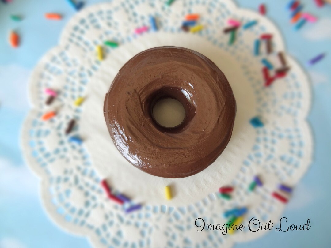 4" Fake Donut Chocolate Frosted Doughnut Faux Food Prop Sculpture ...