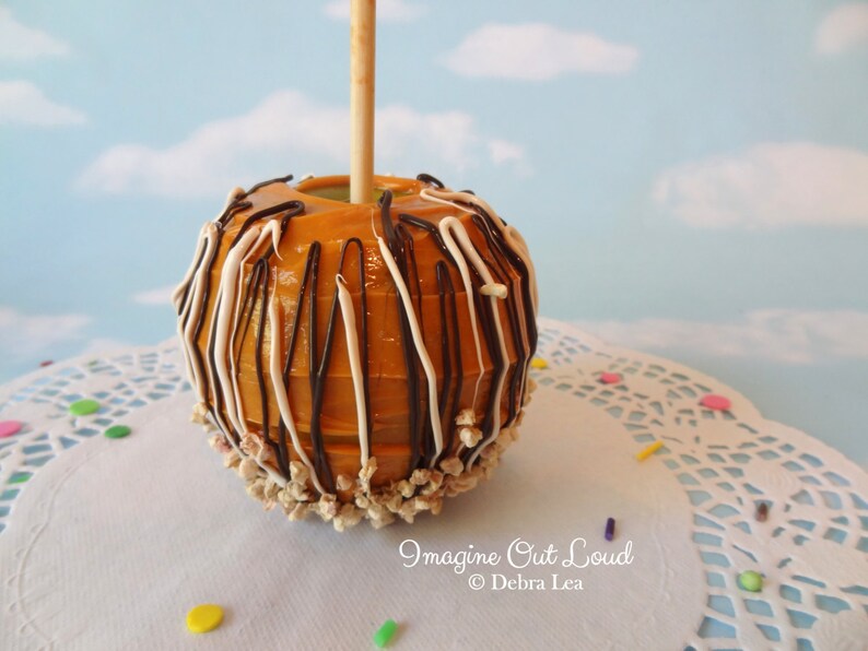 Faux Fake Realistic Caramel Apple With Nuts White Dark - Etsy