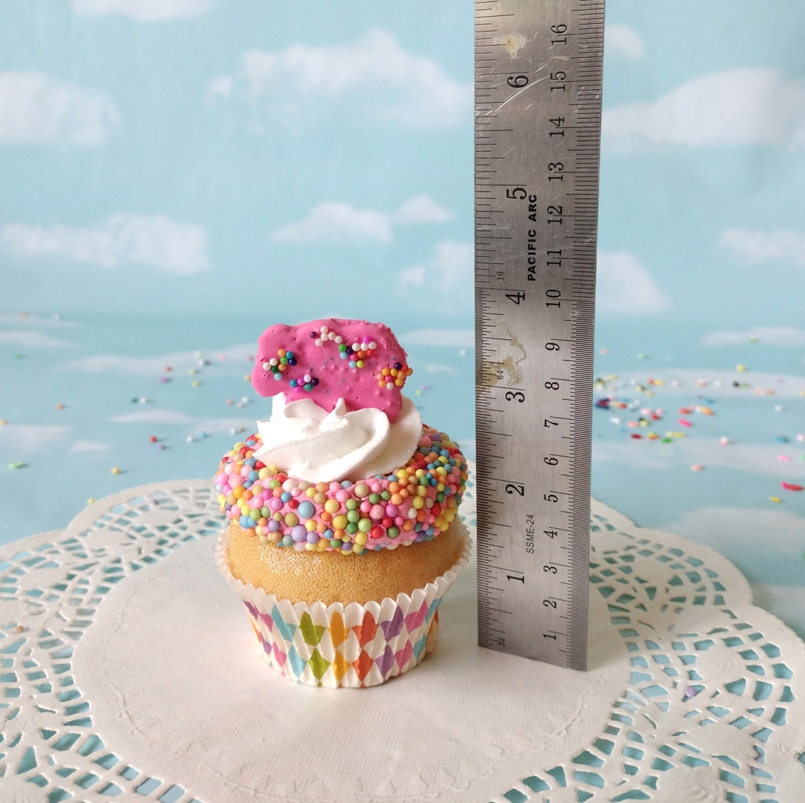 Fake Cupcake Elephant Animal Circus Cookie Sprinkles Food Prop Decor ...