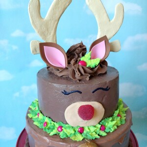 LIMITED EDITION Fake Cake Rudolph Reindeer Christmas Holiday Faux ...