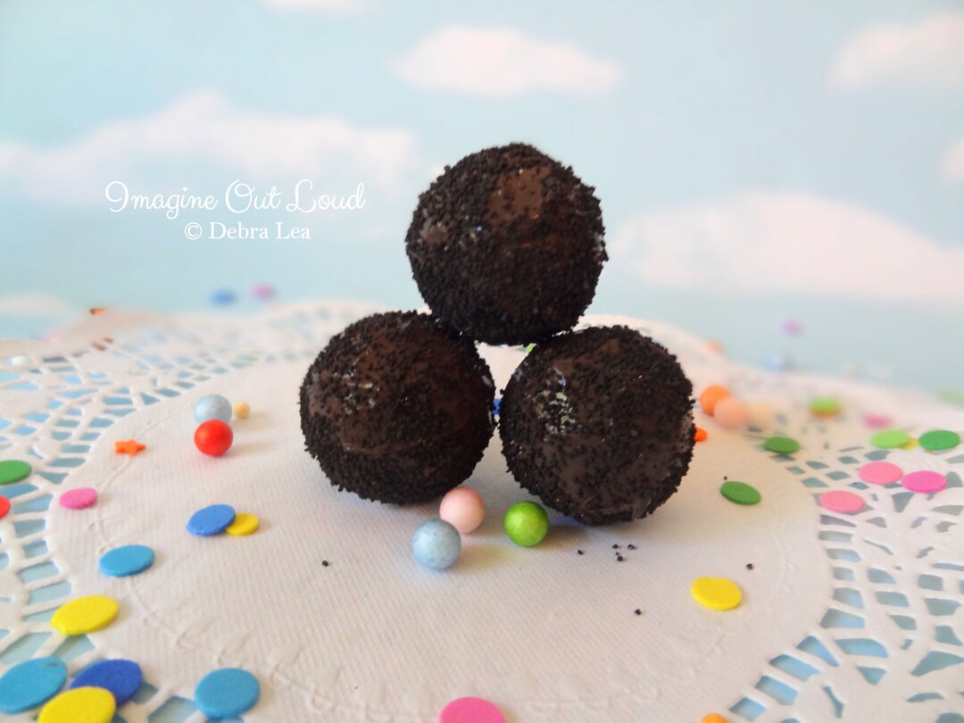 FAUX Truffle Fake Cake Pop Set Dark Chocolate Mocha Espresso Crumb ...