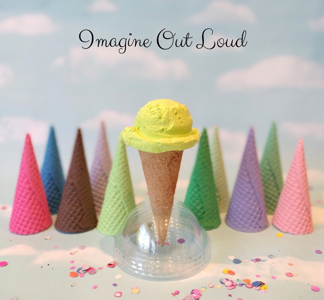 Fake Lime Ice Cream Sugar Waffle Cone, Realistic Food Prop Decor - Etsy