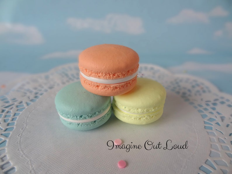 Fake Macarons 1.5 Set Faux Macaron Light Orange Aqua - Etsy