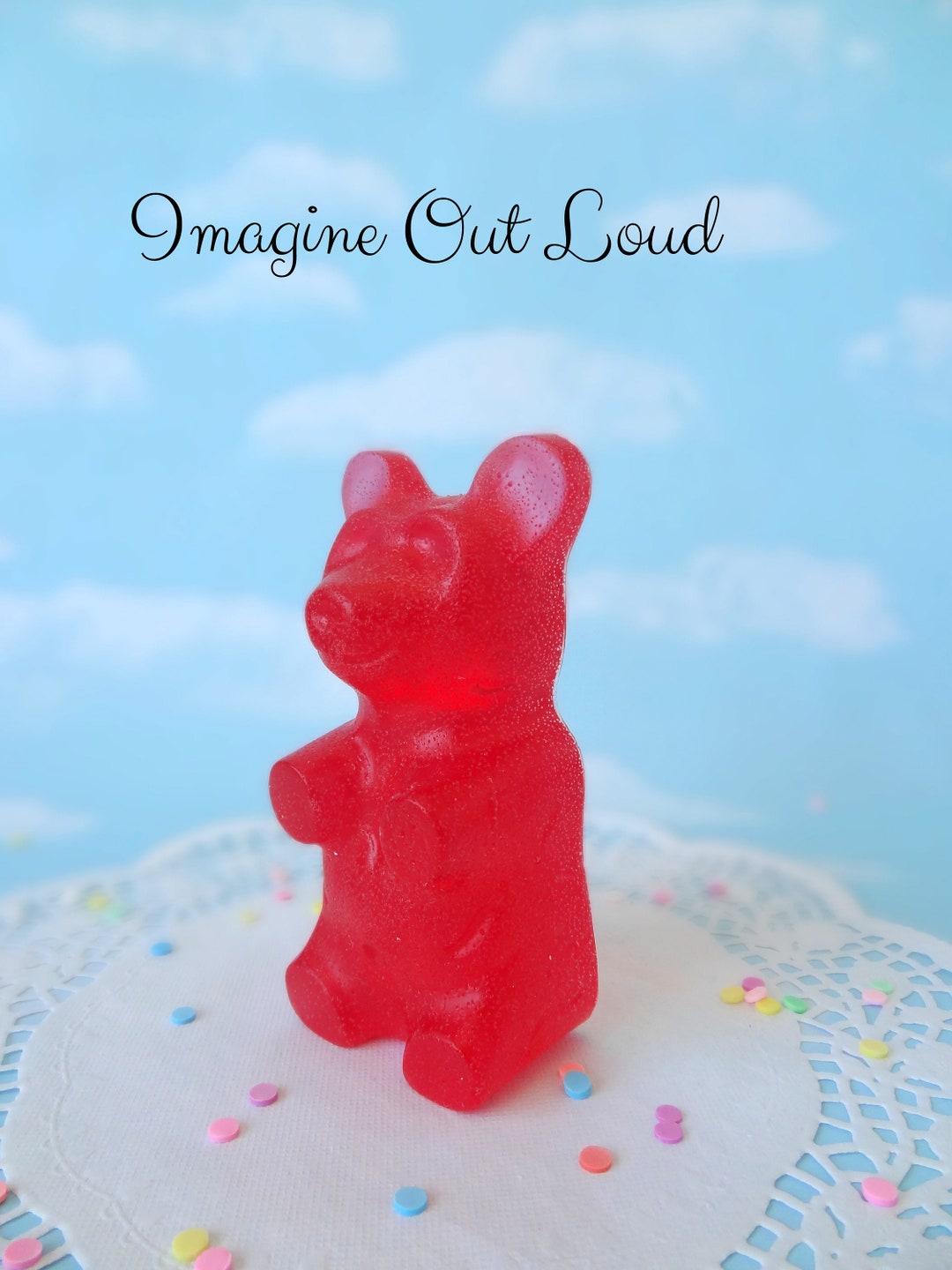 Giant 4.5 Inch Fake Gummy Bear Candy DARK PINK/CRANBERRY Paperweight ...
