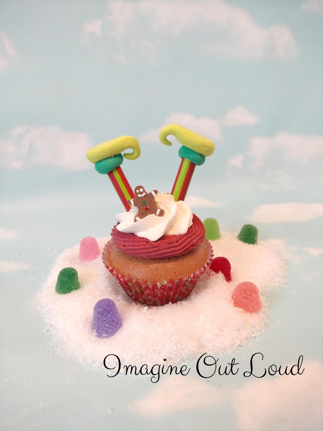 Handmade Christmas Fake Cupcake: Elf Legs, Gingerbread Ornament - Etsy