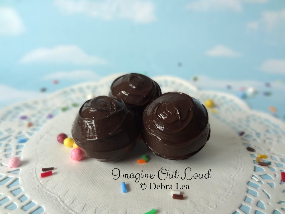 FAUX Truffle Fake Cake Pop Set Dark Chocolate Props - Etsy