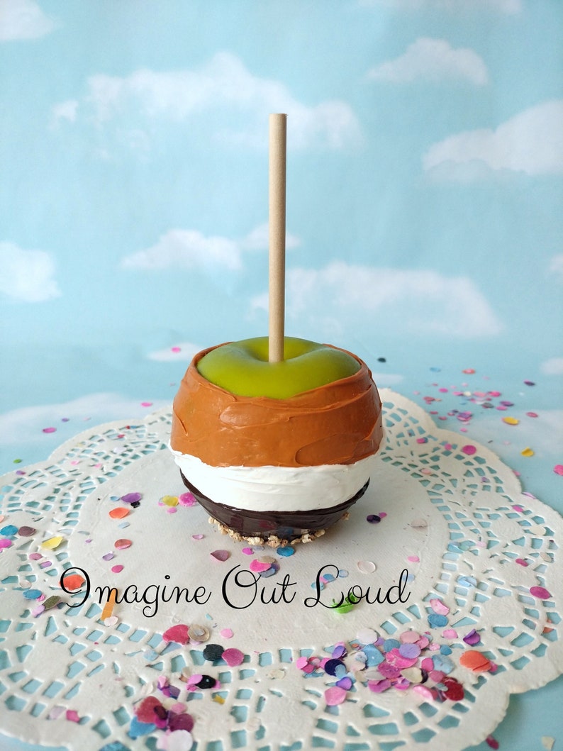Faux Fake Realistic Gourmet Caramel Apple White Chocolate Home Decor ...