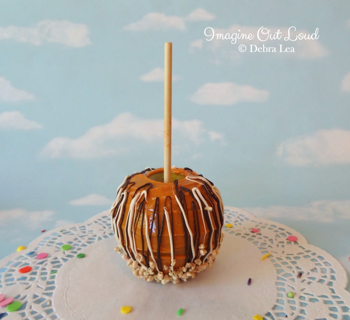 Faux Fake Realistic Caramel Apple With Nuts White Dark Chocolate Home ...