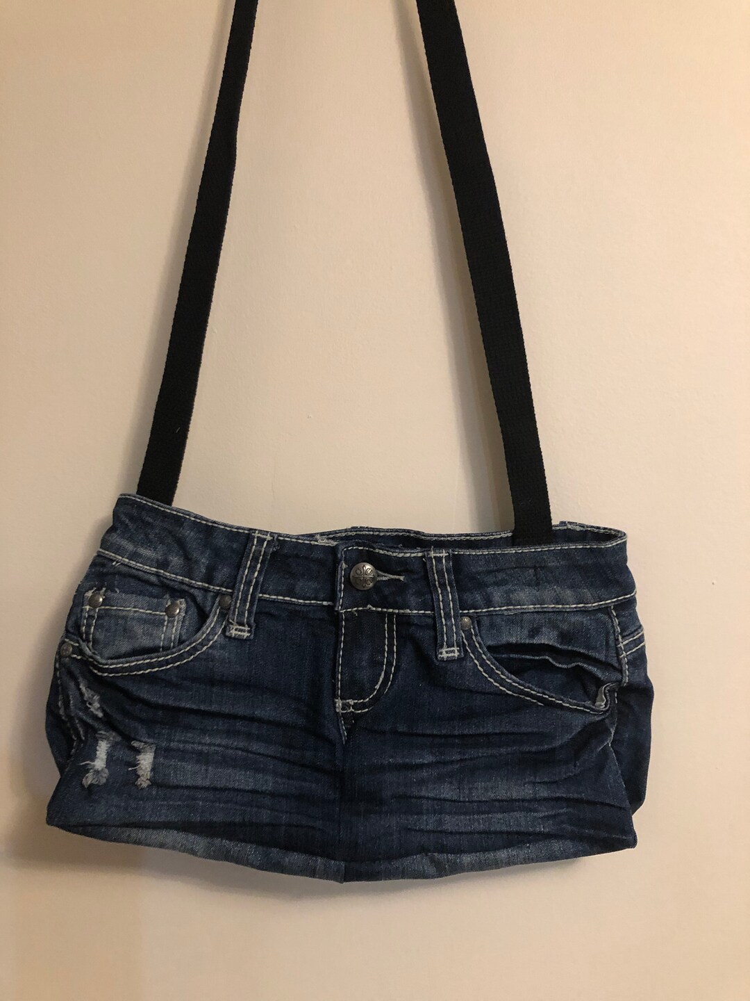 Recycled Blue Jean Cross Body Bag - Etsy