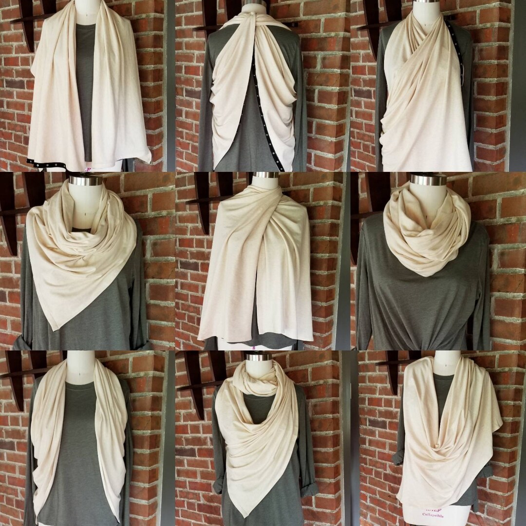 Convertible Scarf With Snaps in French Terry Bamboo Jersey - Custom ...