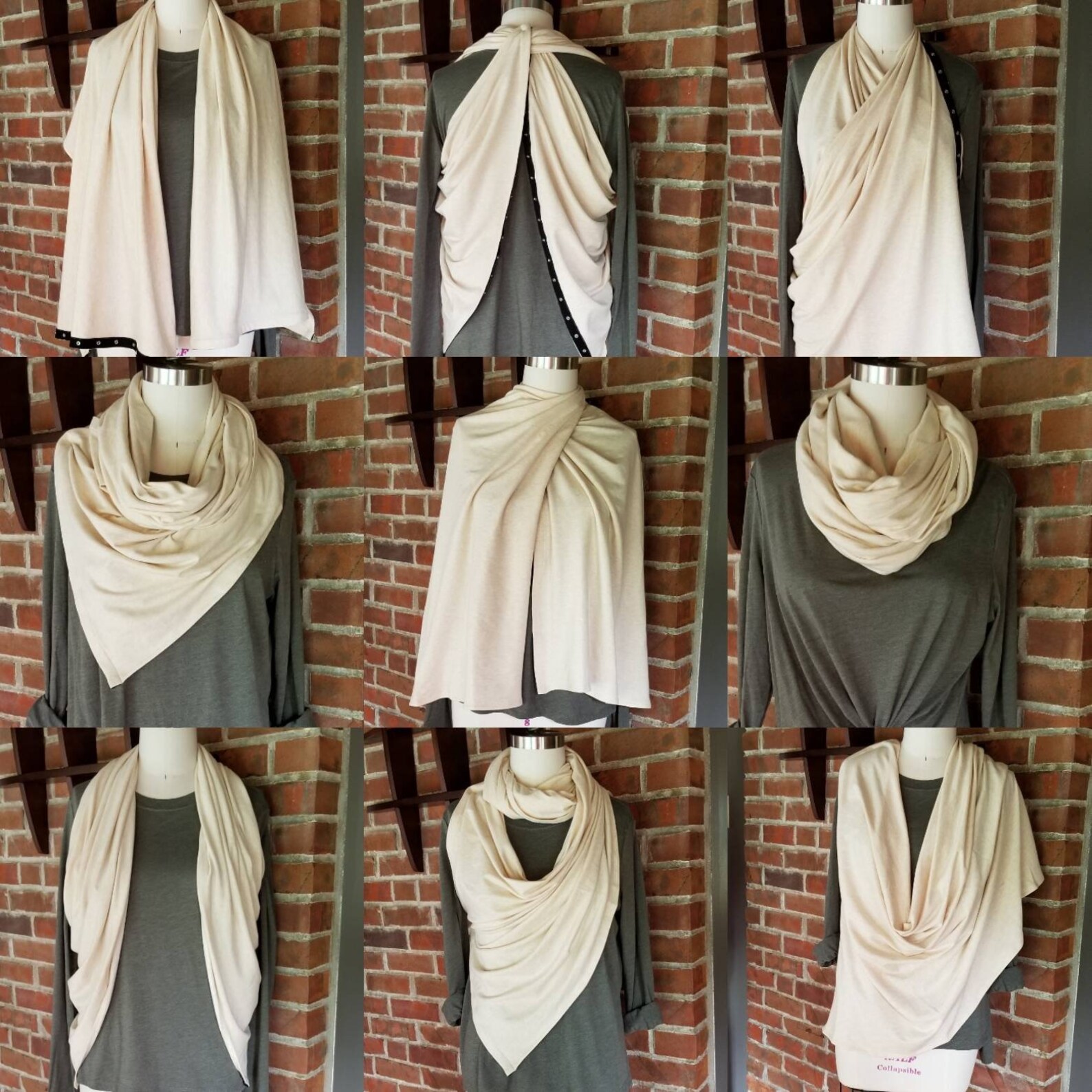 Convertible Scarf With Snaps in French Terry Bamboo Jersey - Custom ...