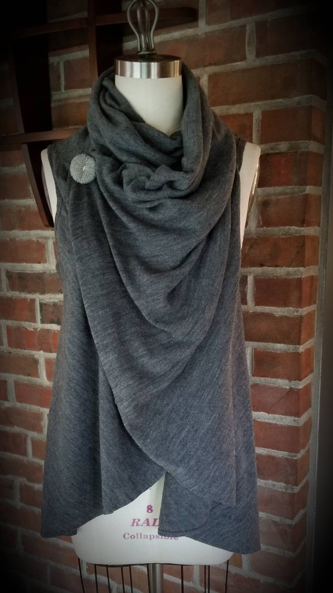 The Waterfall Sweater Vest in Grey Sweater Knit - Custom Made by Shanna ...