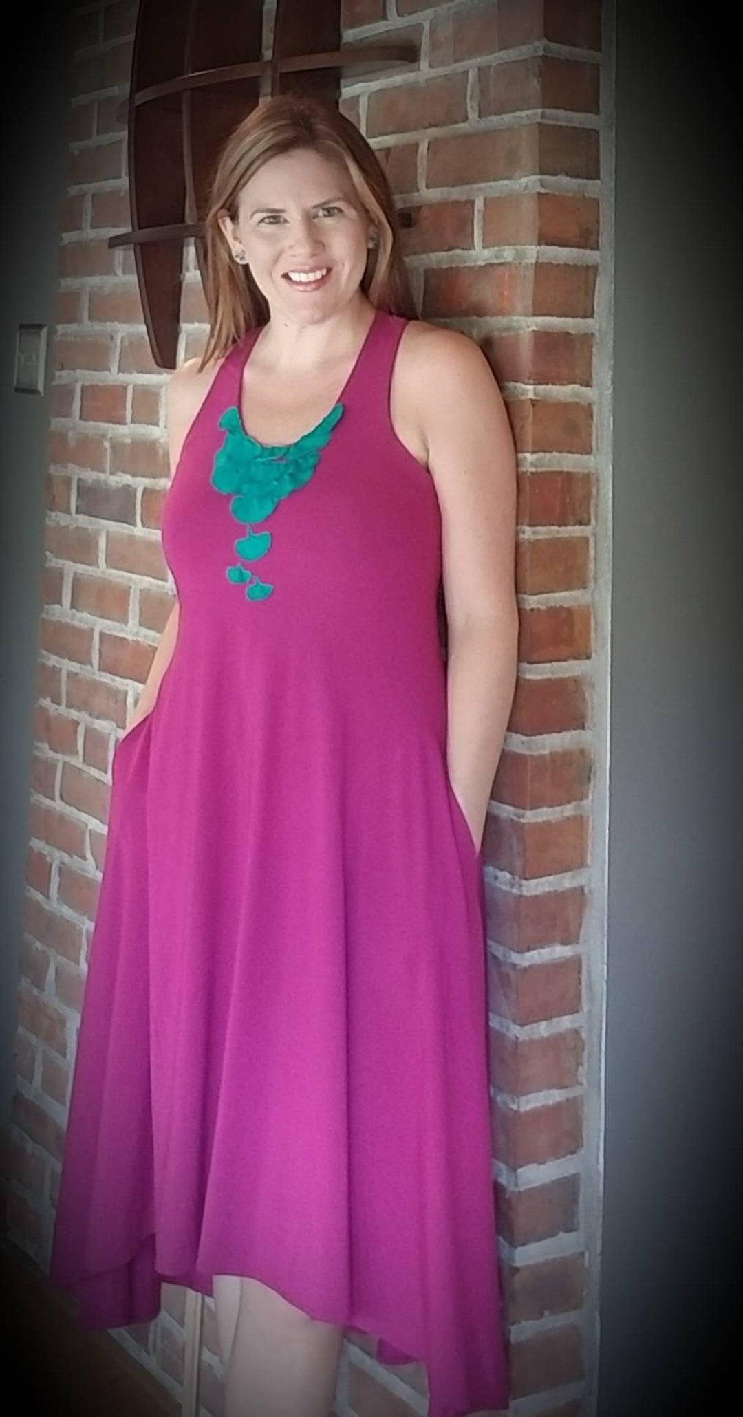 El vestido Gingko Leaf Flowy Jersey hecho de fibras naturales Custom ...