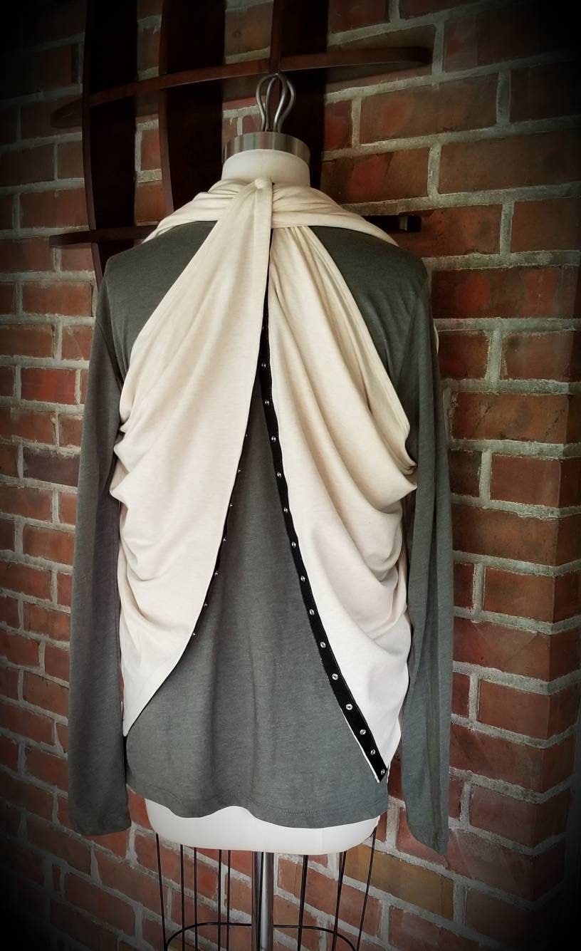 Convertible Scarf With Snaps in French Terry Bamboo Jersey - Custom ...