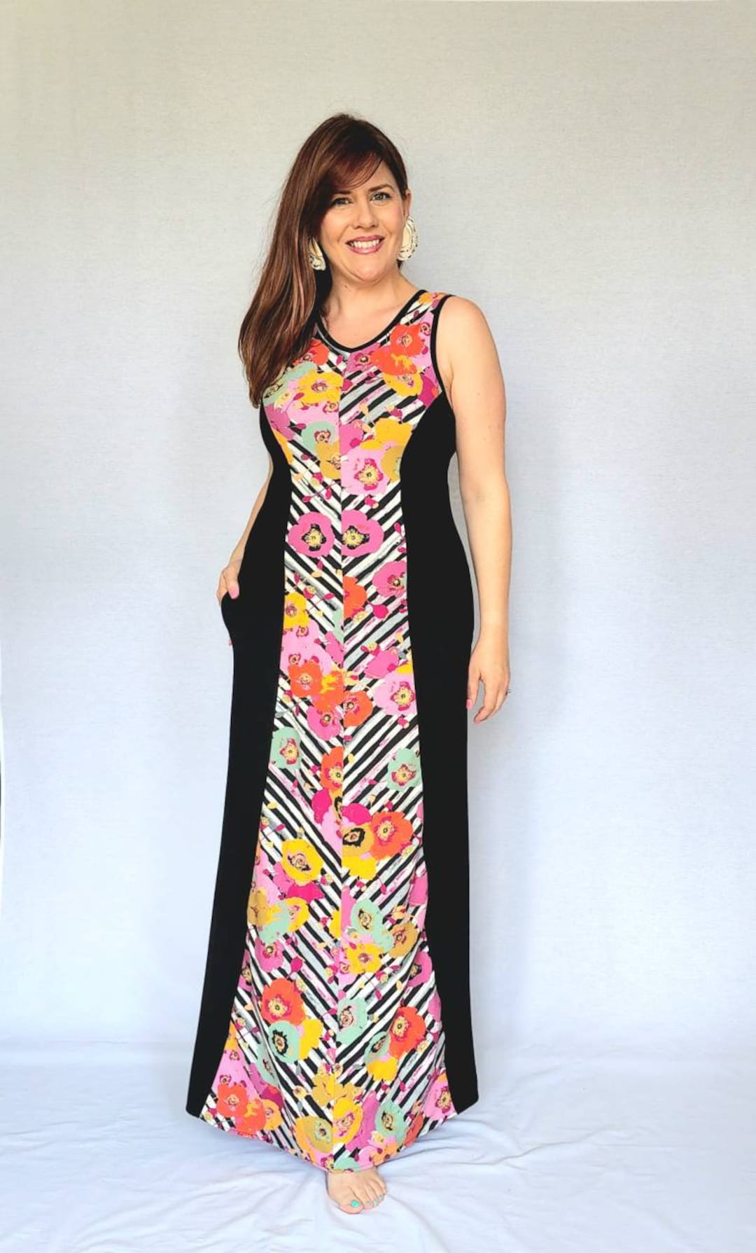 Slimming Princess Panel Dress Spiced Black and White - Hecho a medida ...