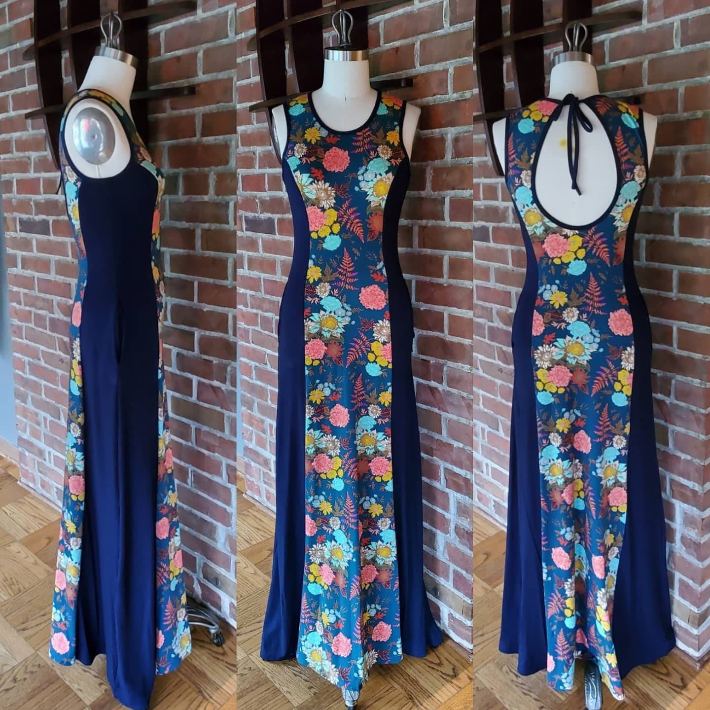 Retro Princess Panel Dress Navy Floral Custom Made by Shanna - Etsy