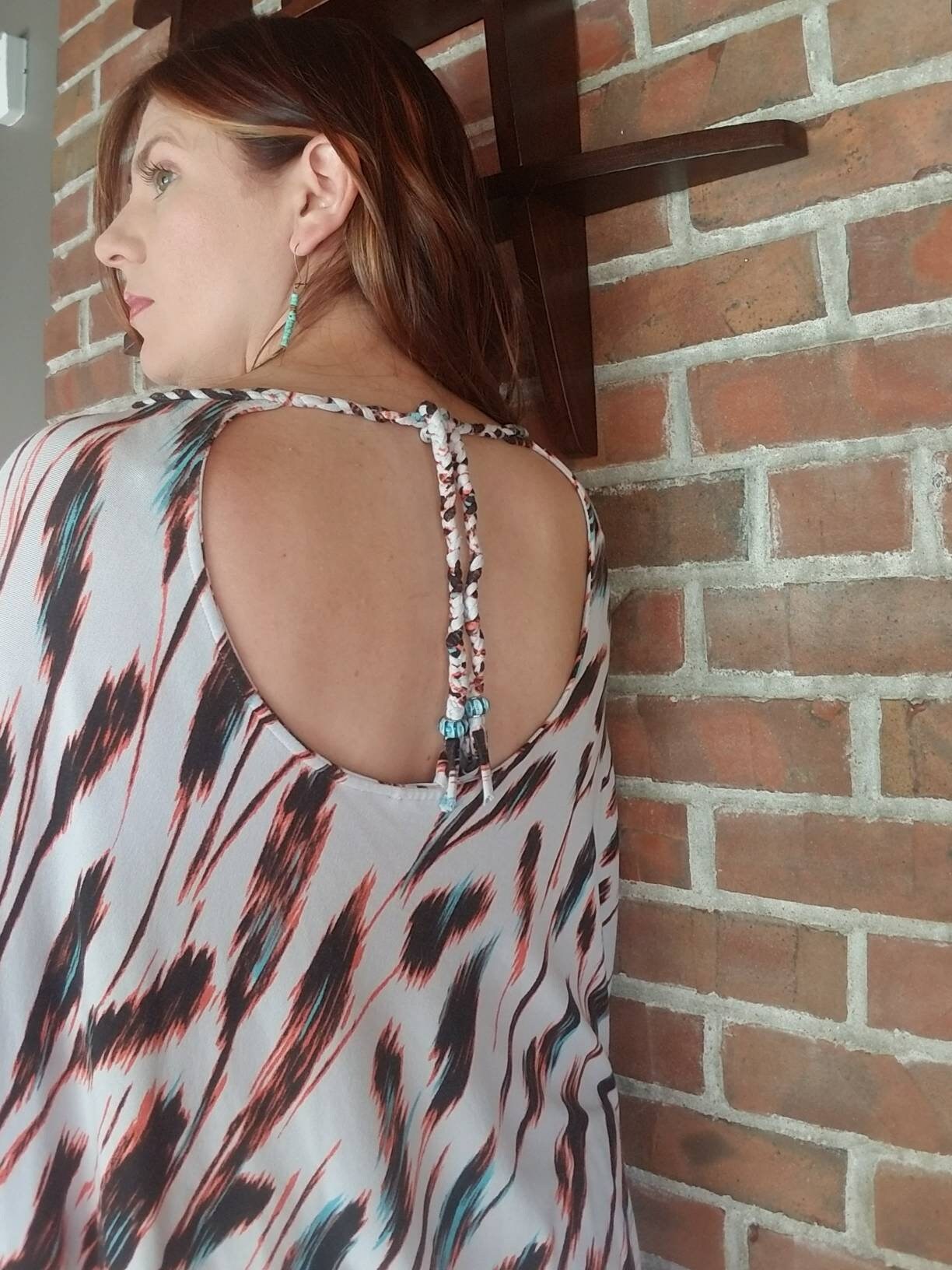 Flowy Tunic Dress, Cowl Draped Jersey Knit Loose Tunic Dress - Custom ...