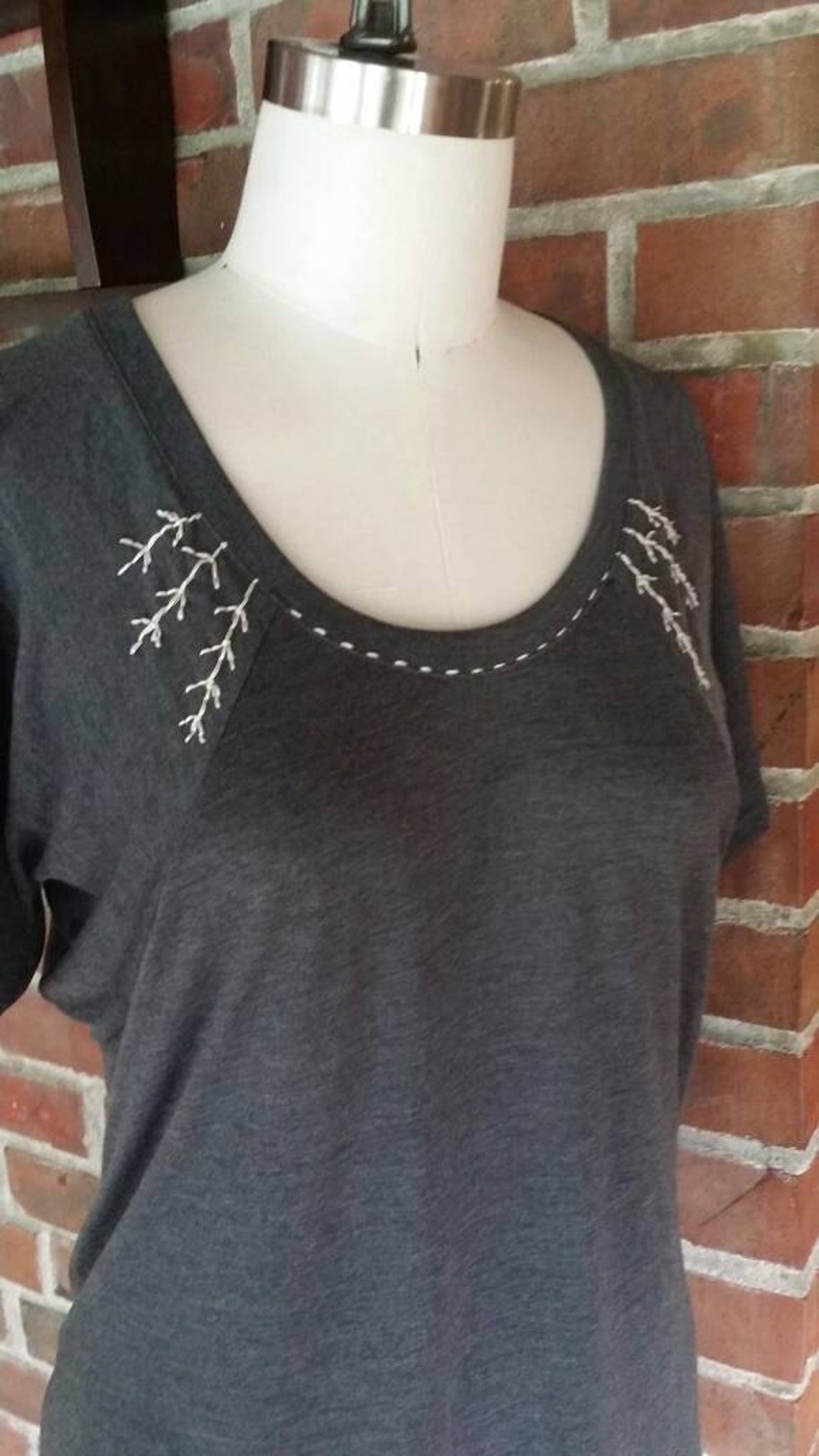 Embroidered Tree Branch Tee - Custom Made by Shanna Britta - Etsy