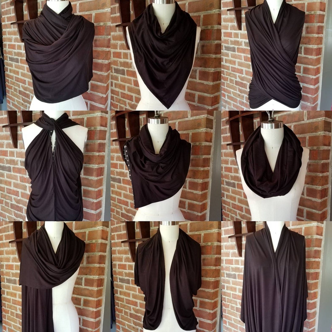 Convertible Scarf With Snaps Made in Bamboo Jersey Knit - Custom Made ...