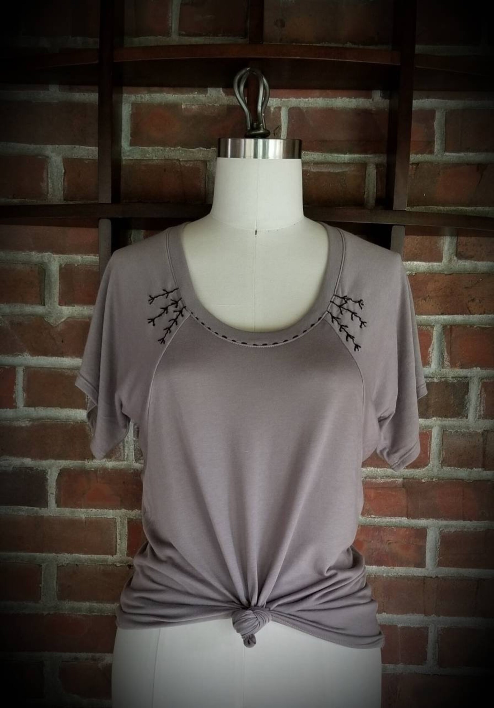 Embroidered Tree Branch Tee - Custom Made by Shanna Britta - Etsy
