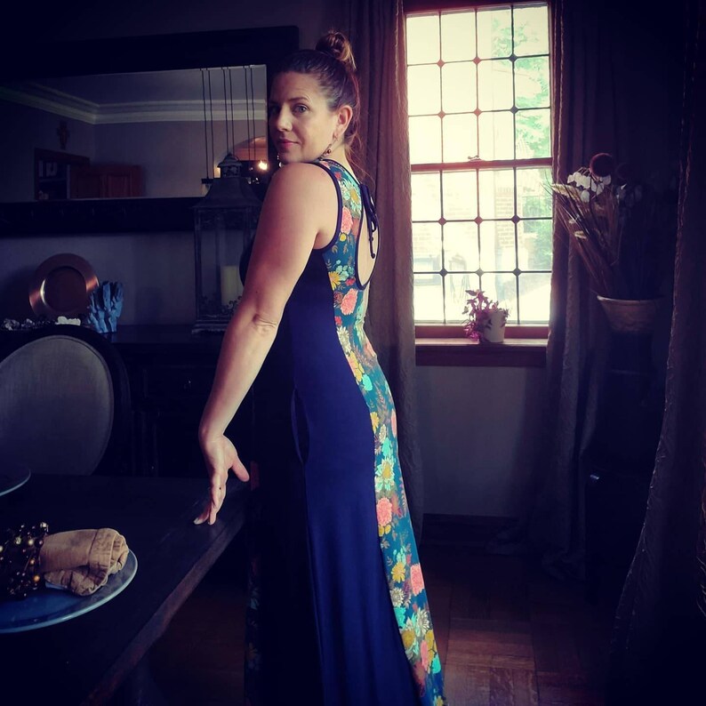 Retro Princess Panel Dress Navy Floral - Custom Made by Shanna Britta ...