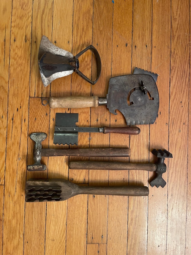 Collection of 6 Antique Kitchen Mallets, Tenderizers and Choppers - Etsy