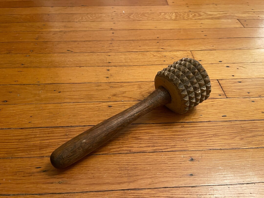 Antique Kitchen Mallet Tenderizer With Hand-turned Wooden Handle and ...