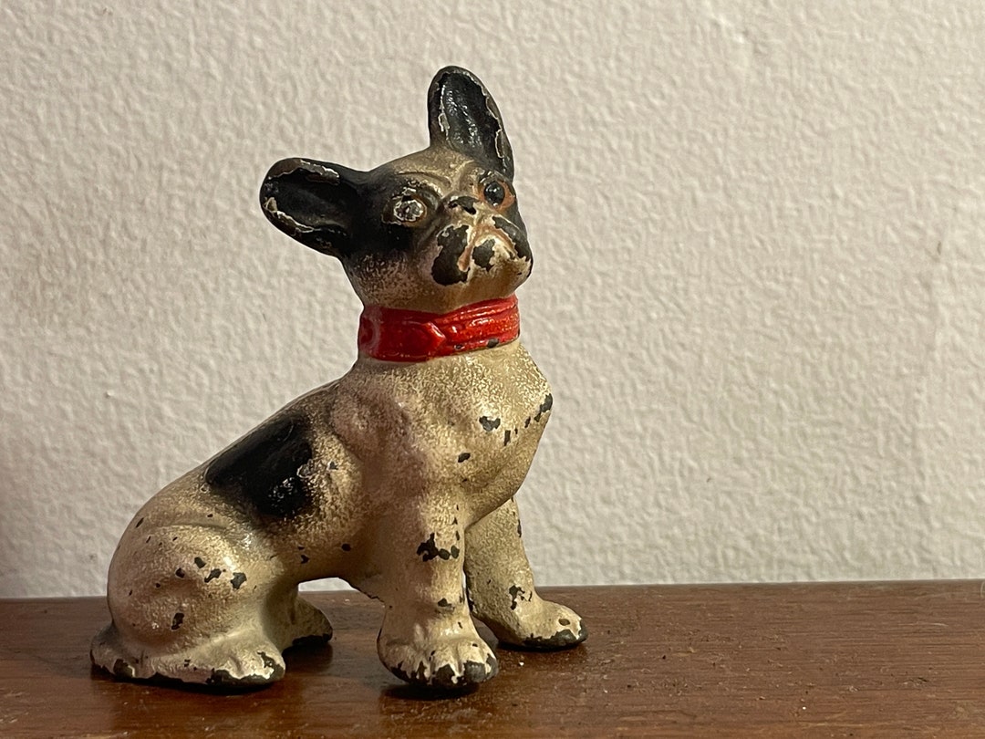 Antique Hubley French Bulldog Iron Paperweight Less Paint - Etsy