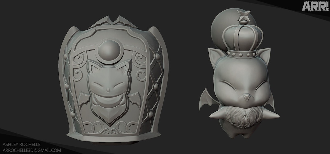 Red Mage Manipulative Moggle Mogfoil Moogle and Clamshell Cosplay Prop ...