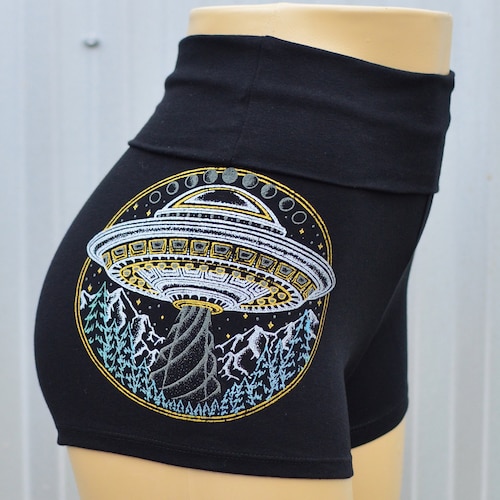 Glow in the Dark Alien UFO Leggings Women's Black - Etsy