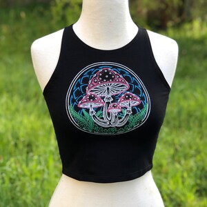 Mushroom Crop Top - Nature Crop Top - Amanita Mushroom - Festival Crop ...