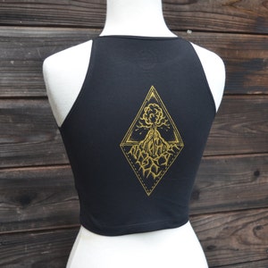 Black Fitted Volcano Fire Crop Top - "fire" Element Series Crop Top ...