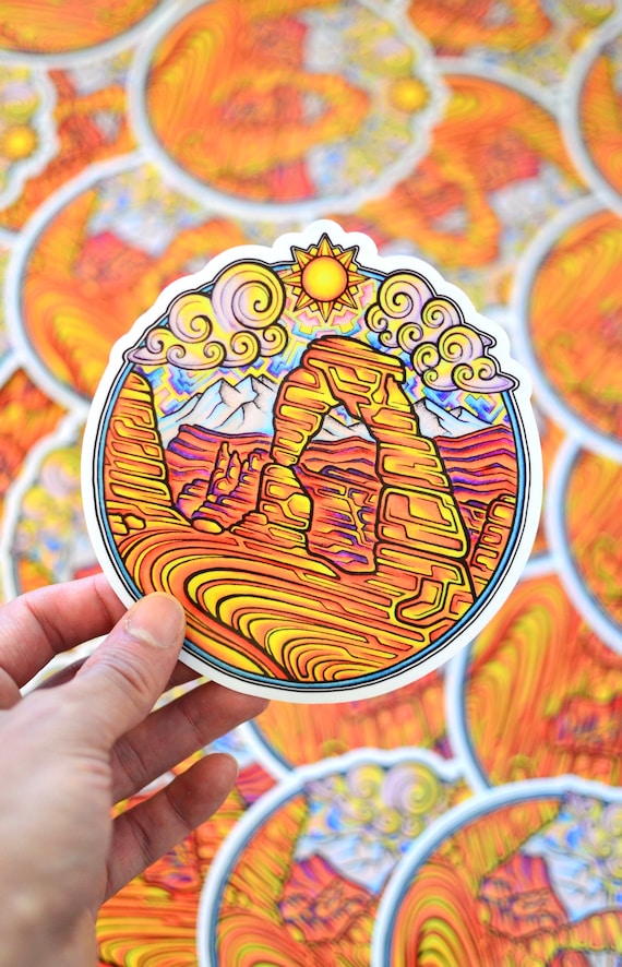 Hand Drawn Arches Sticker Delicate Arch Sticker National | Etsy