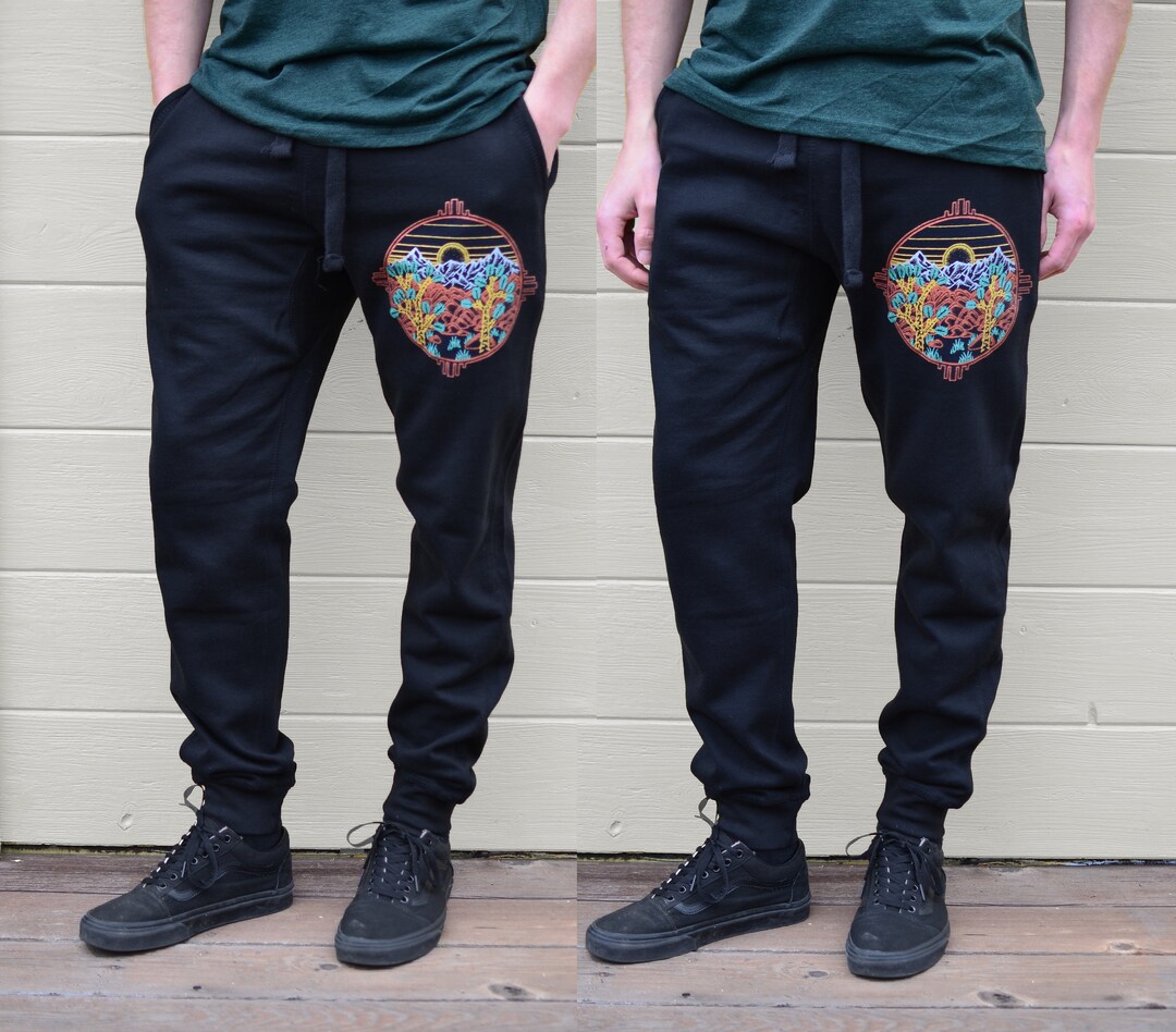 Metallic Joshua Tree Joggers - Black Jogger Sweatpants - Mens Adventure ...