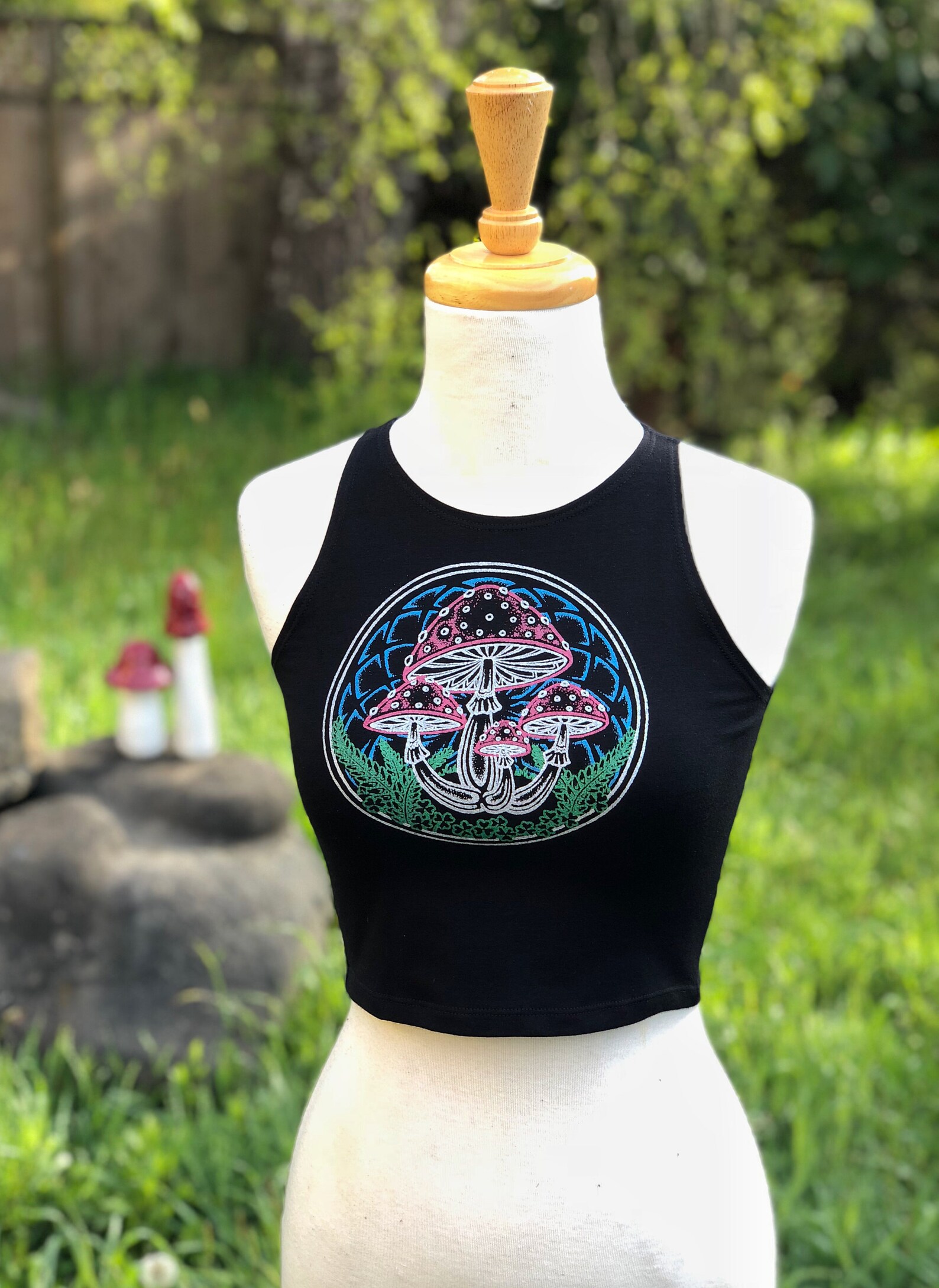 Mushroom Crop Top Nature Crop Top Amanita Mushroom | Etsy