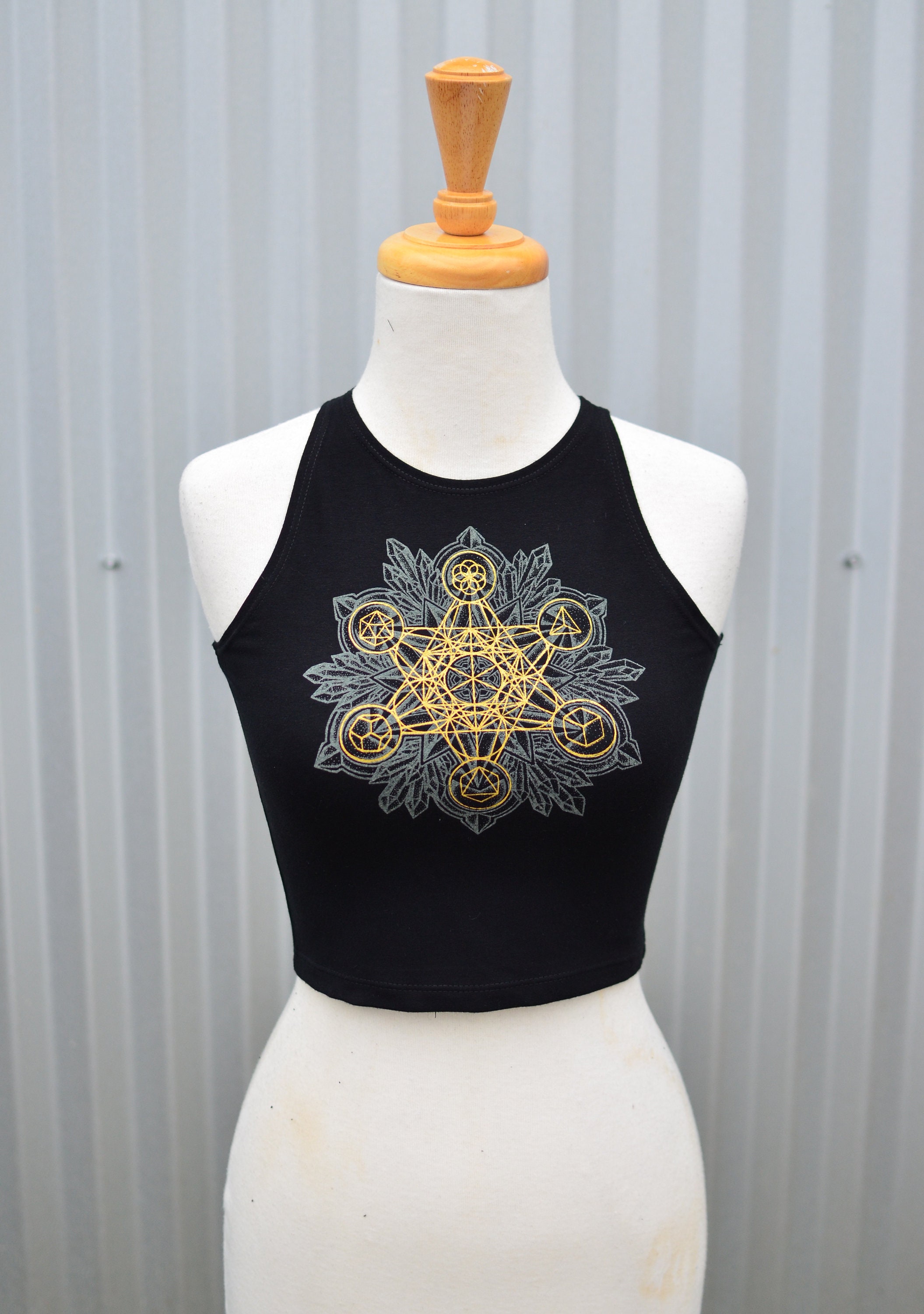 Crystal Mandala Crop Top Glow in the Dark Sacred Geometry | Etsy